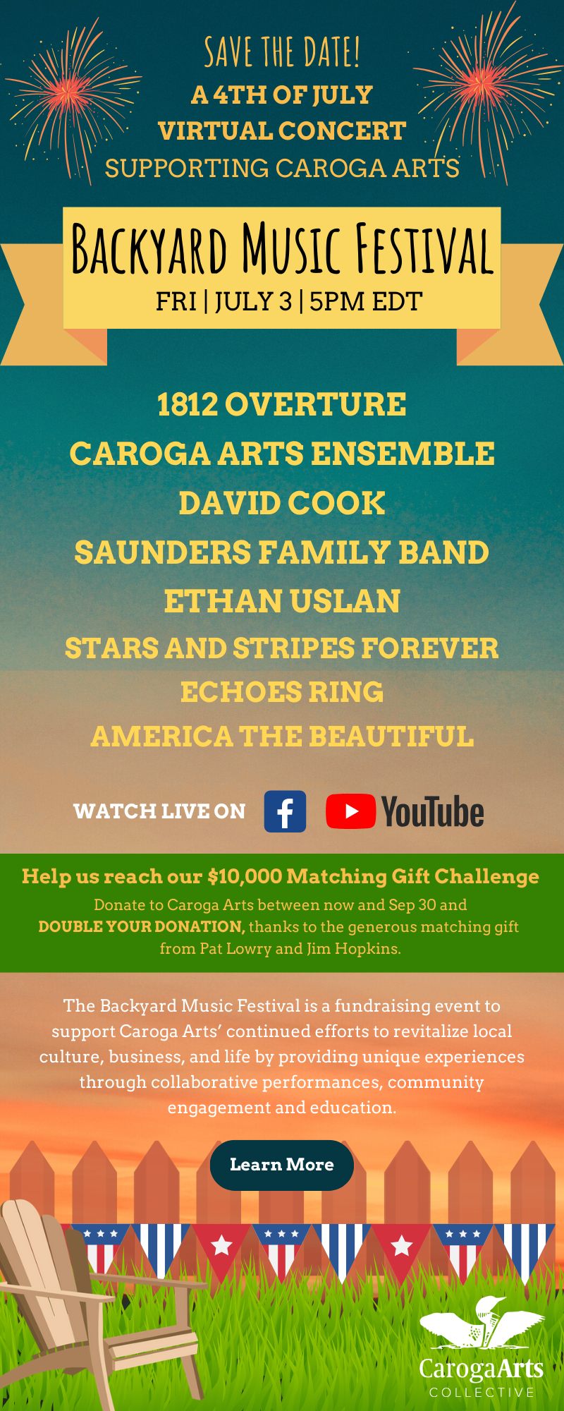 SAVE THE DATE: Backyard Music Festival - Caroga Arts Collective